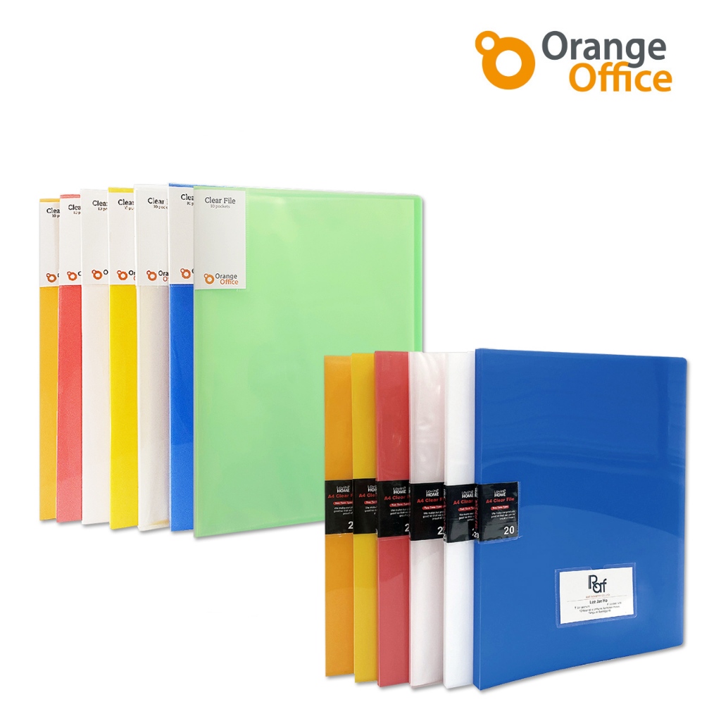 Jual Korea A4 Enamel Ultrasonic Clear File 20 sheets / Orange Office ...