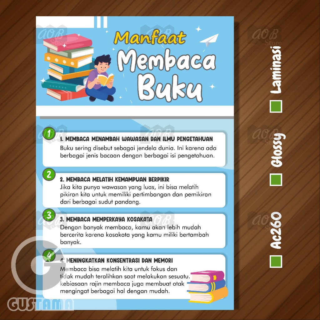 Jual Poster Manfaat Membaca Buku, Poster Edukasi Anak Laminasi A3 ...