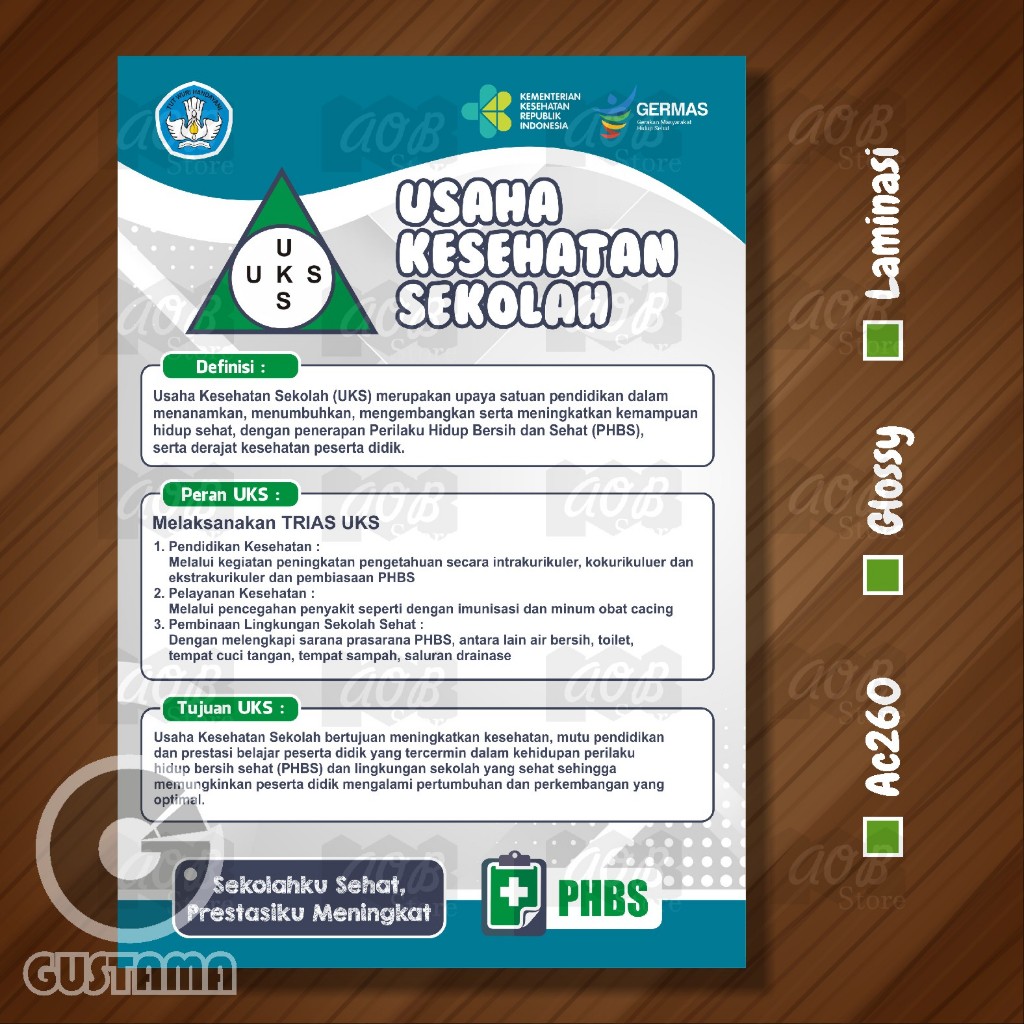Jual Poster Usaha Kesehatan Sekolah, Poster UKS Laminasi A3 | Shopee ...