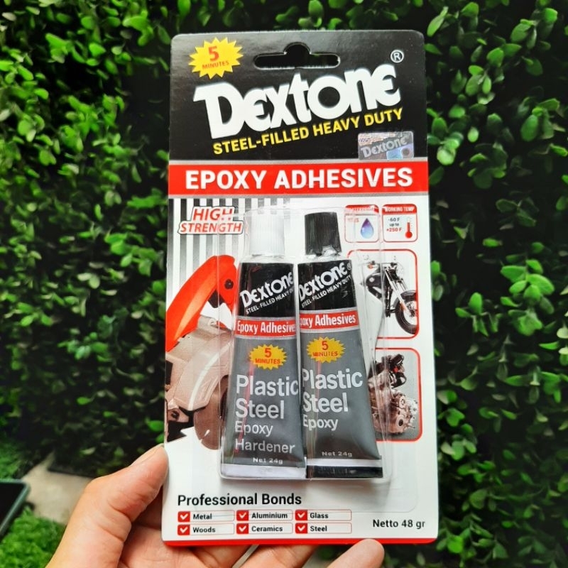 Jual Lem Besi Dextone 5 menit Epoxy Adhesives - 48 gr lem campur hitam ...