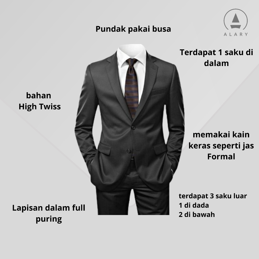 Jual ALARY - Setelan Jas Formal Pria Viali | Shopee Indonesia