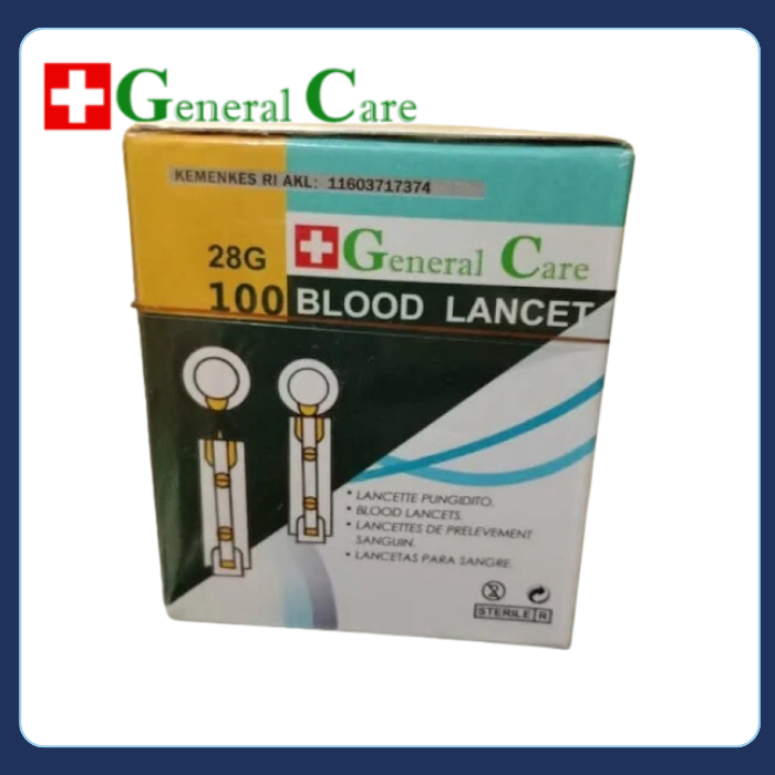 Jual Blood Lancet 28G GENERAL CARE Jarum Lancet isi 100pcs Jarum cek ...