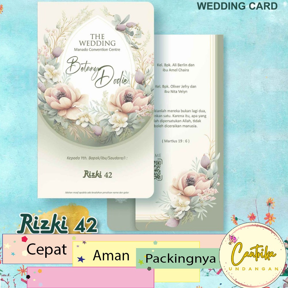 Jual Blangko Undangan Pernikahan Rizki 42 atau kertas undangan kosong ...