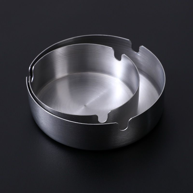 Jual Asbak Stainless Steel 10cm Cafe Tebal Bulat Besi Polos 3 Lubang ...