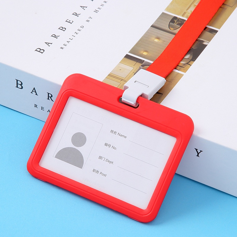 Jual Name Tag Id Card Transparant Gantungan Kartu Nama Plastik Vertical ...