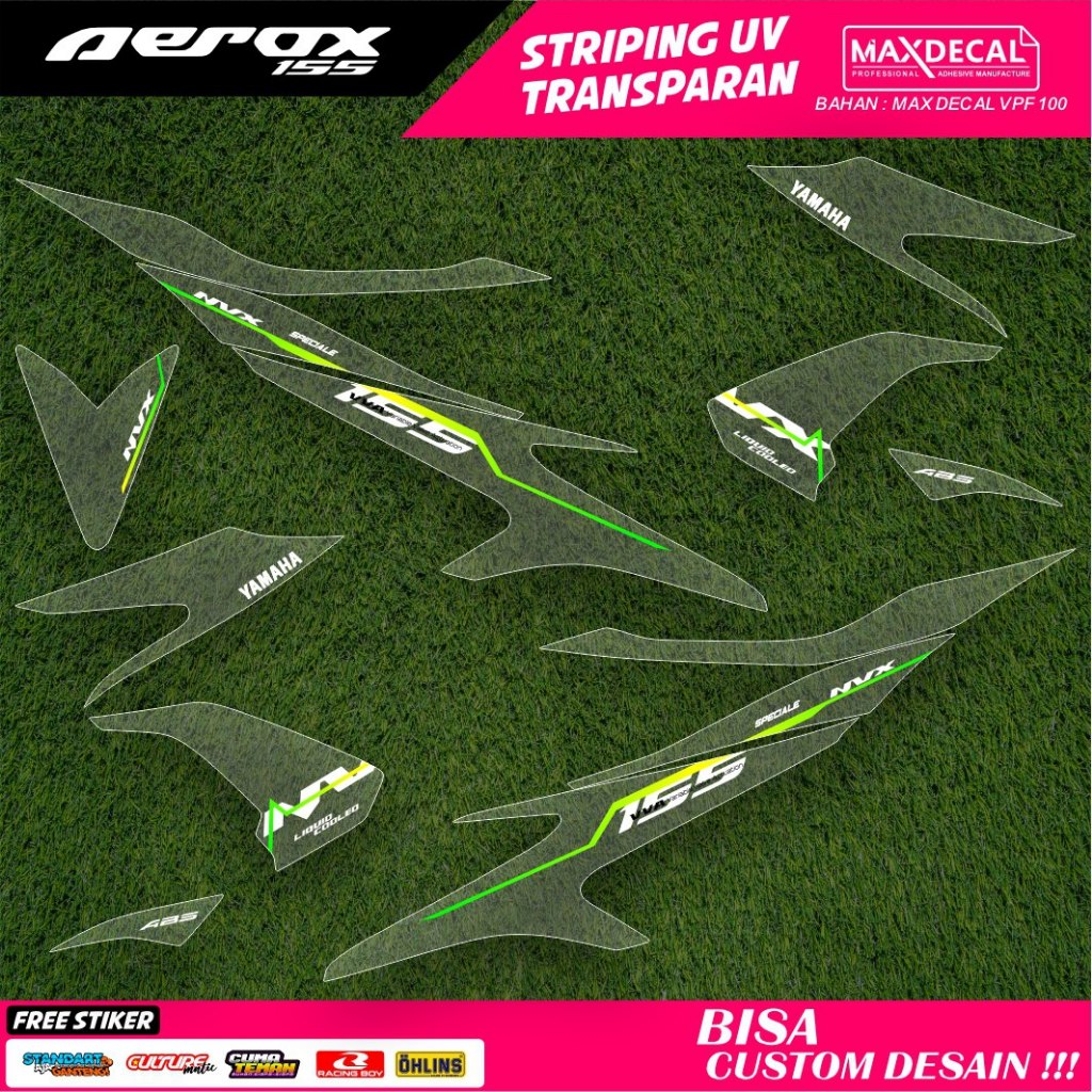 Jual STRIPING TRANSPARAN AEROX FACELIFT LIS STIKER UV ALL NEW AEROX ...