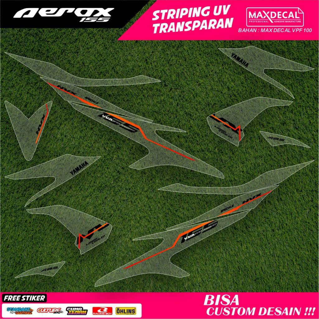 Jual STRIPING TRANSPARAN AEROX FACELIFT LIS STIKER UV ALL NEW AEROX ...