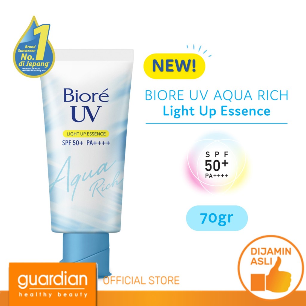 Jual BIORE UV Aqua Rich Light Up Essence Sunscreen SPF50+ PA++++ 70g | Shopee Indonesia