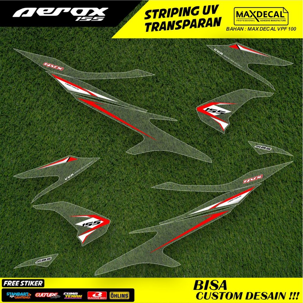 Jual STRIPING TRANSPARAN AEROX FACELIFT LIS STIKER UV ALL NEW AEROX ...