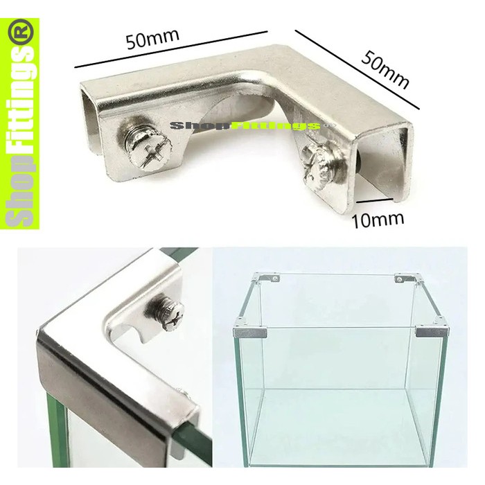 Jual Braket Kaca Klem Jepit Sudut Sambungan Connector Clip Glass Clamp ...