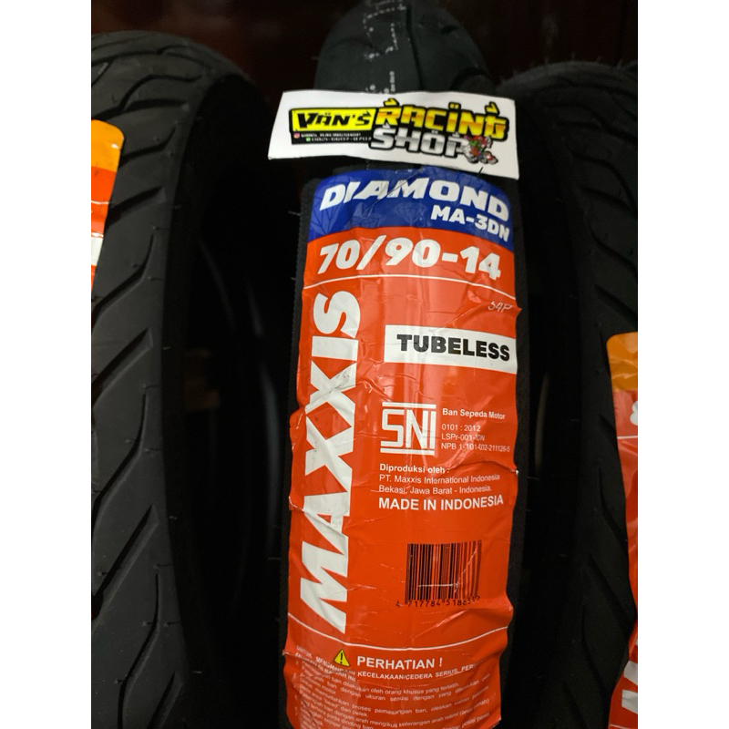 Jual 70/90-14 Ban Maxxis Diamond MA-3DN Ring 14 Tubeless - Ban Depan ...