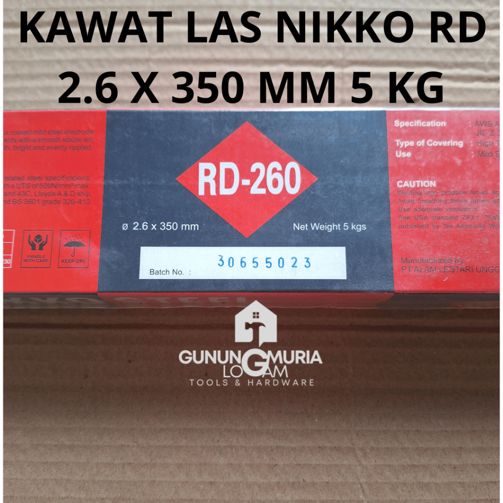 Jual Kawat Las NIKKO RD-260 Ø2.6 X 350 mm Net Weight 5 Kgs Nikko Steel RD 260 Welding Electrodes ...