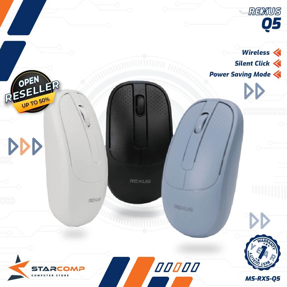 Jual Rexus Q5 Mouse Office Wireless 2,4Ghz Garansi Resmi | Shopee Indonesia