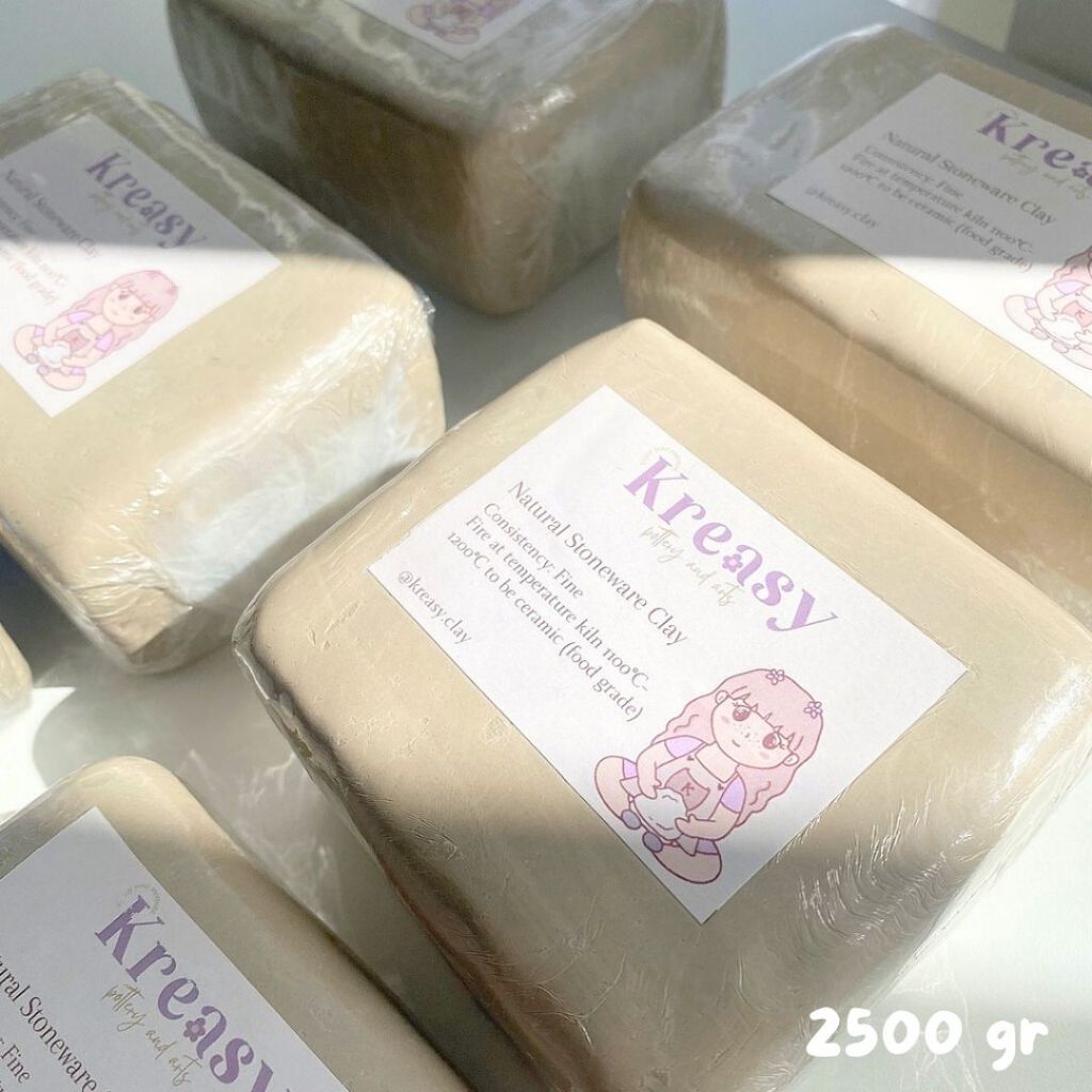 Jual 2.5 kg Natural Stoneware Clay - 2500 gram Ceramic Clay - Tanah ...