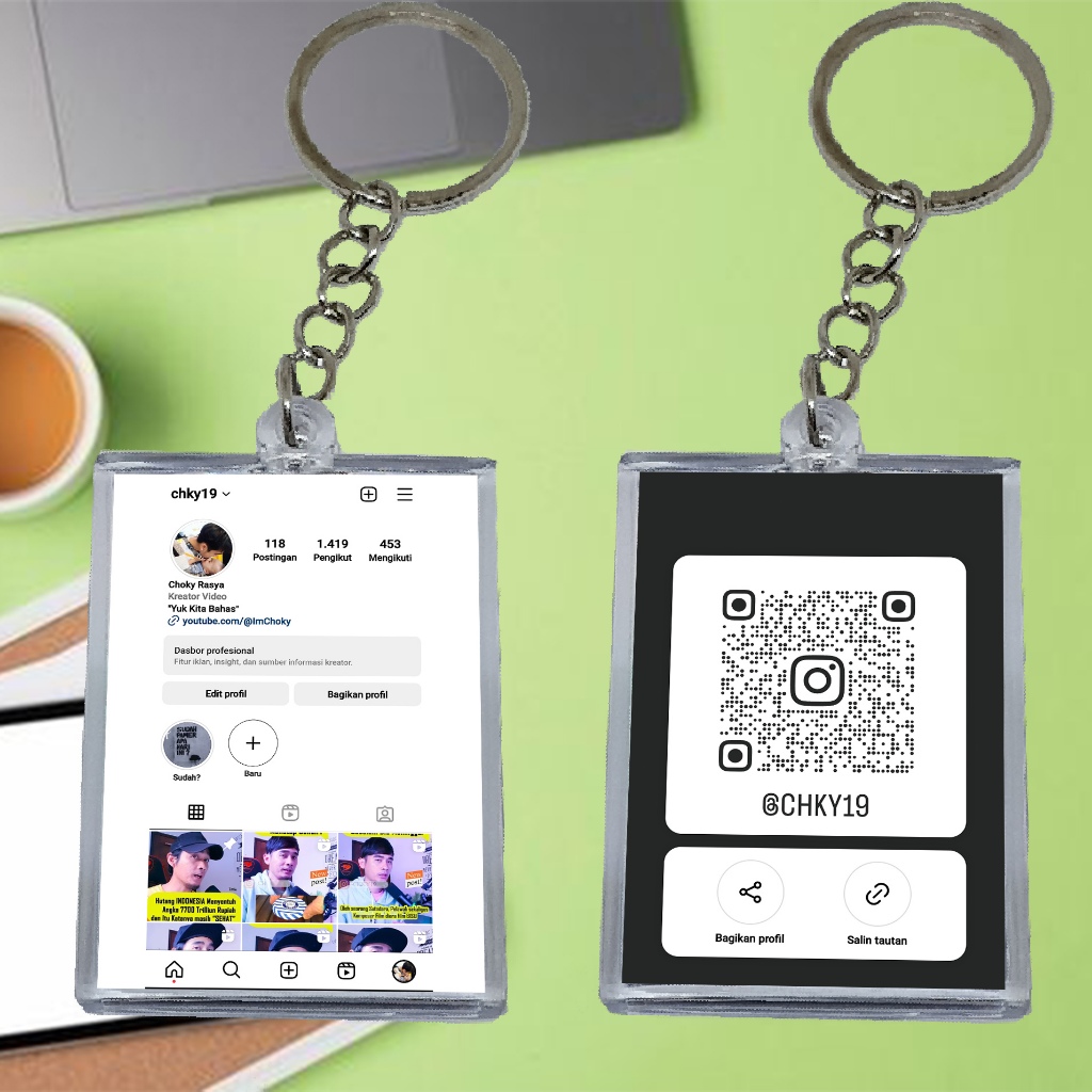 Jual Gantungan Kunci Keychain INSTAGRAM REQUEST Gambar HOLOGRAM ...