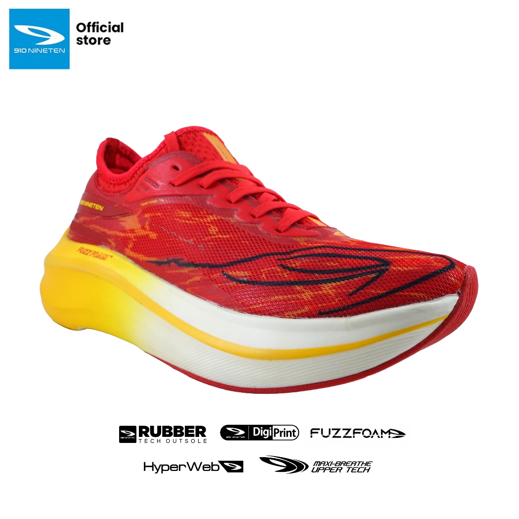 Jual 910 Nineten HAZE VELOCE Sepatu Lari - Merah/Putih/Kuning | Shopee ...