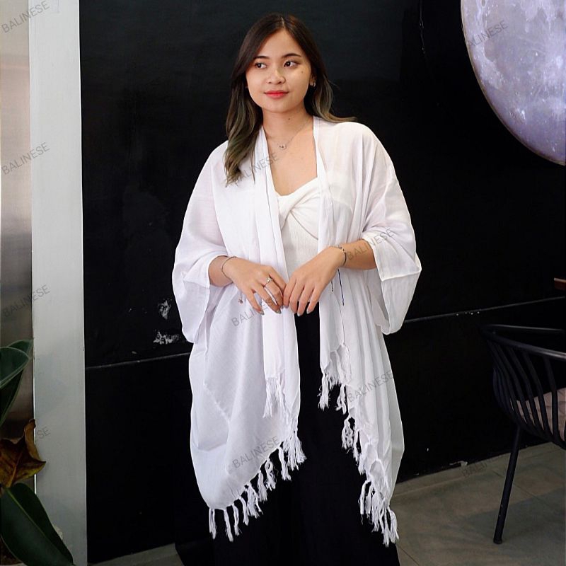 Jual Cardigan Pantai Auter Polos Bali Outer Rumbai Rayon Allsize ...
