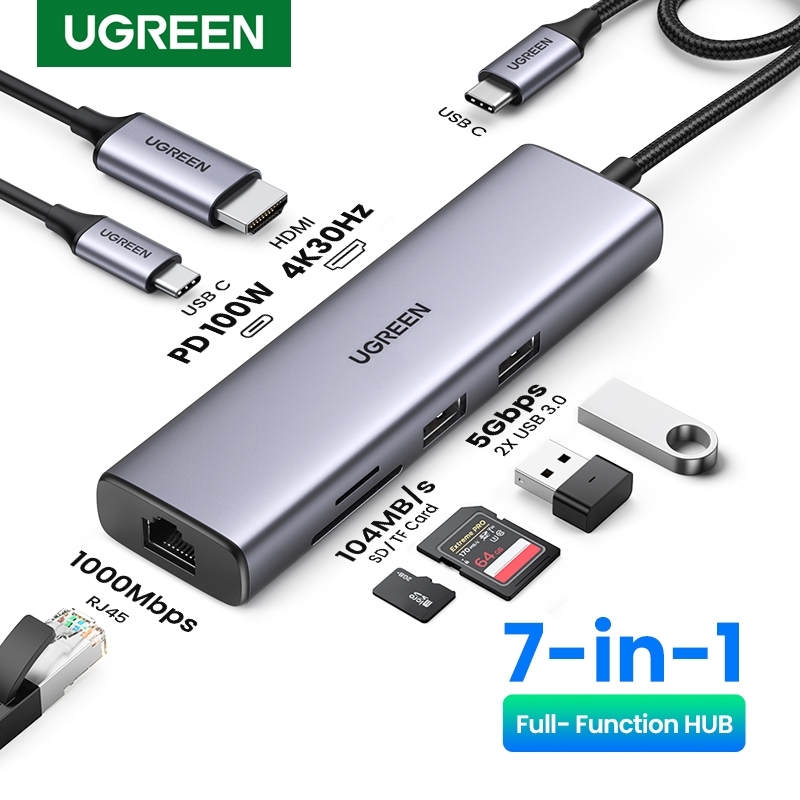 Jual UGREEN 7in1 Hub USB Type C to HDMI USB 3.0 SD TF Card 4K 30Hz ... Jual UGREEN 7in1 Hub USB Type C to HDMI USB 3.0 SD TF Card 4K 30Hz ...