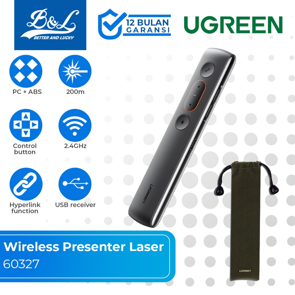 Jual UGREEN 60327 Wireless Presenter Laser Pointer Pen Remote Control RF2.4GHz | Shopee Indonesia