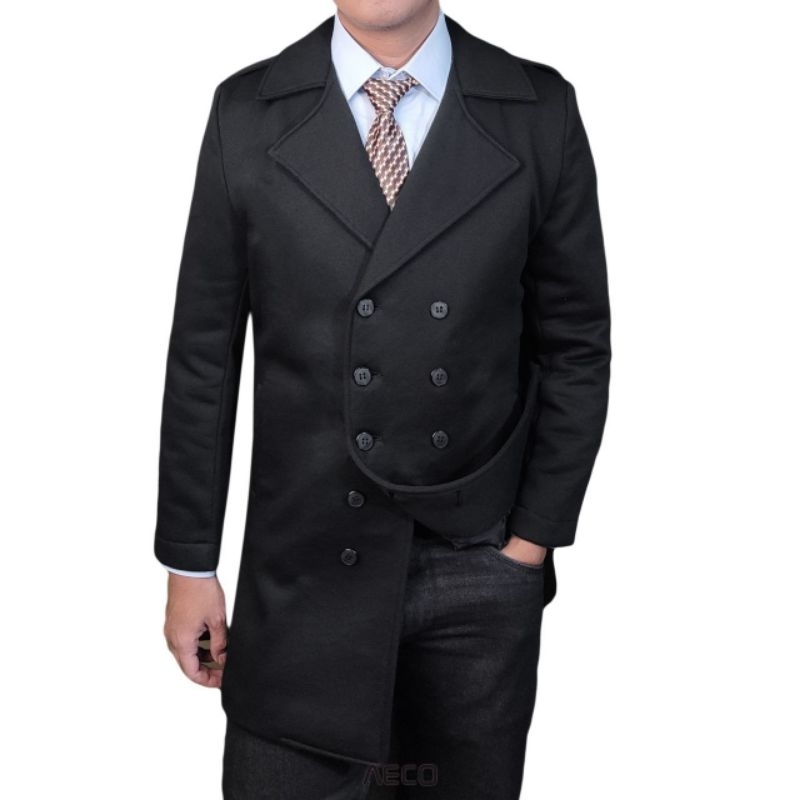 Jual COAT MORRIS PRIA - Jaket Fleece Panjang Cowok Korea Hitam | Shopee ...