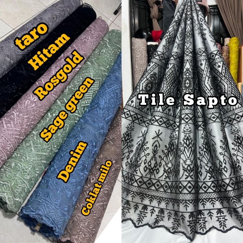 Jual Kain Tile Etnik/ Tile Sapto Etnik / Bahan brokat kebaya | Shopee ...