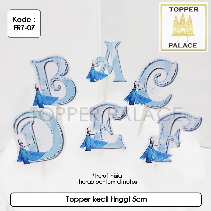 Jual FRZ-07 AF Frozen cake topper l cupcake topper l Topper Huruf- 1pc ...