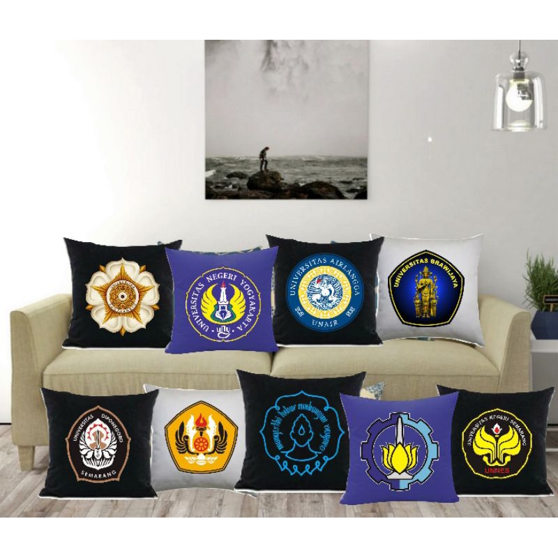 Jual Bantal Sofa Logo Universitas UGM UNY Unair its UI UNPAD Undip dll ...