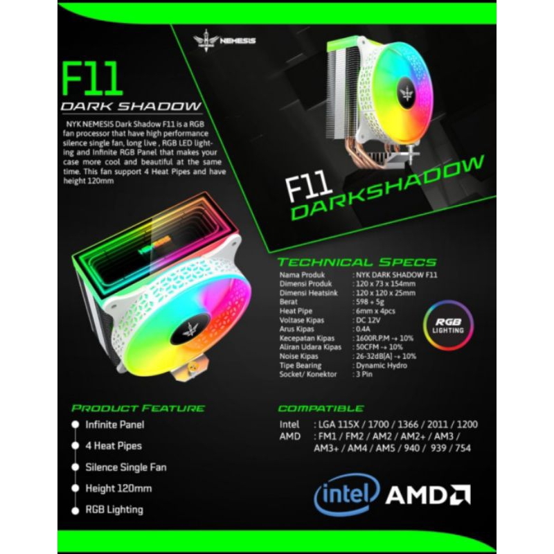 Jual FAN COLLER PROCESOR AMD DAN INTEL RGB | Shopee Indonesia