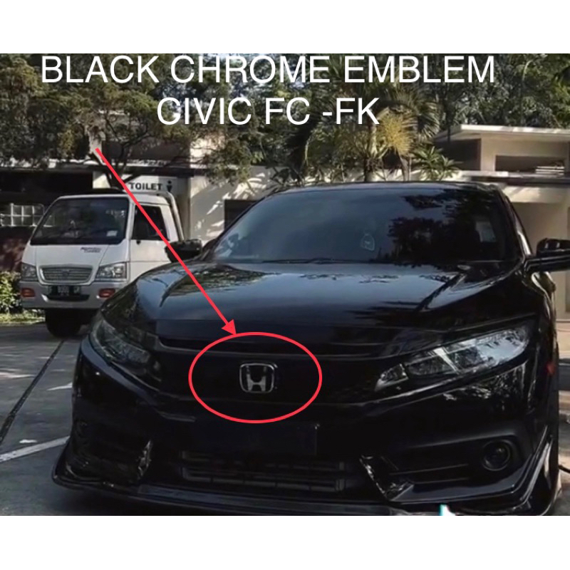 Jual Emblem Black Honda Civic Turbo FC FK 2016-2021 glass look glossy ...