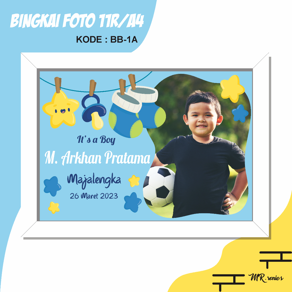 Jual Cetak Foto + Bingkai Biodata Anak Wall Decor A4/11R BB-1 | Shopee ...