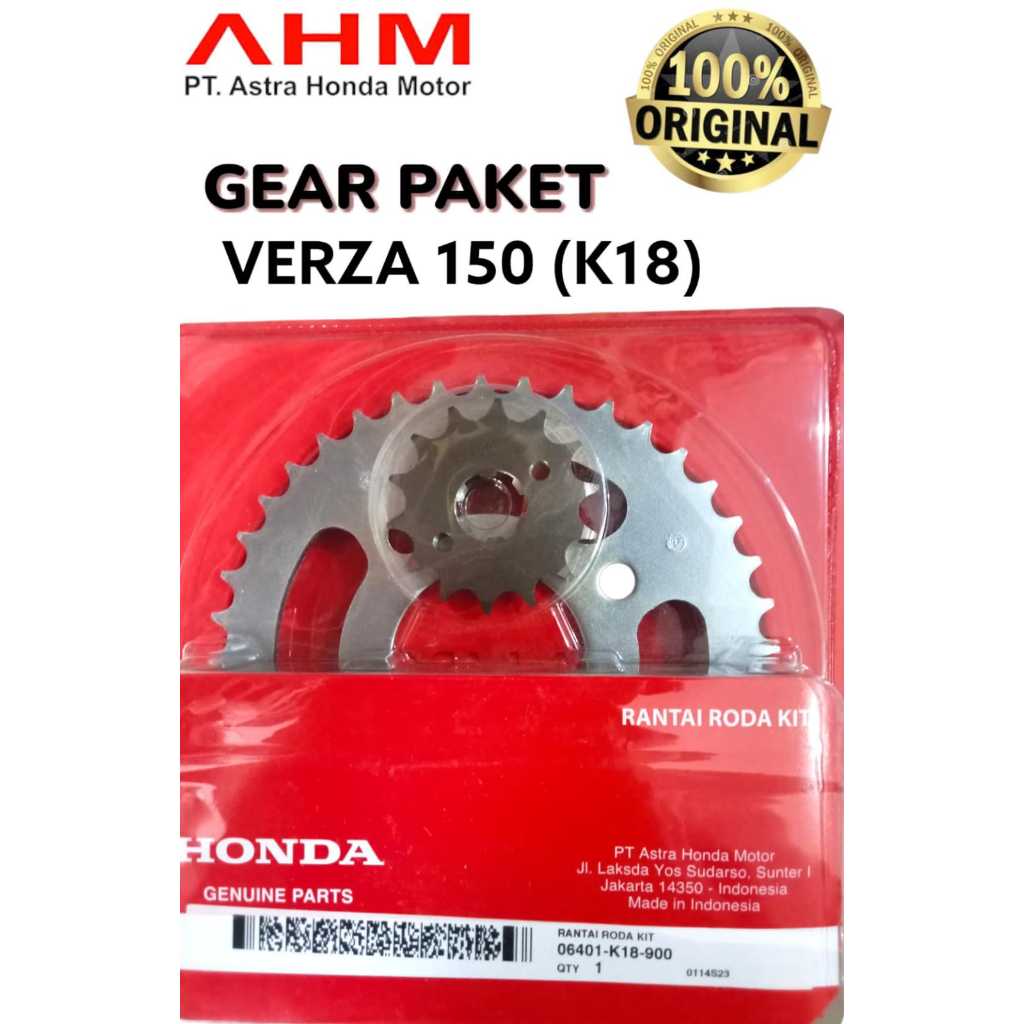 Jual Gearset / Gear paket / Gir paket verza-150 06401-K18-900 merek AHM ...