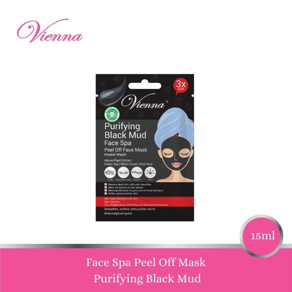 Jual VIENNA PEEL OFF MASK FACE SPA PURIFYING BLACK MUD - 15ML SACHET ...