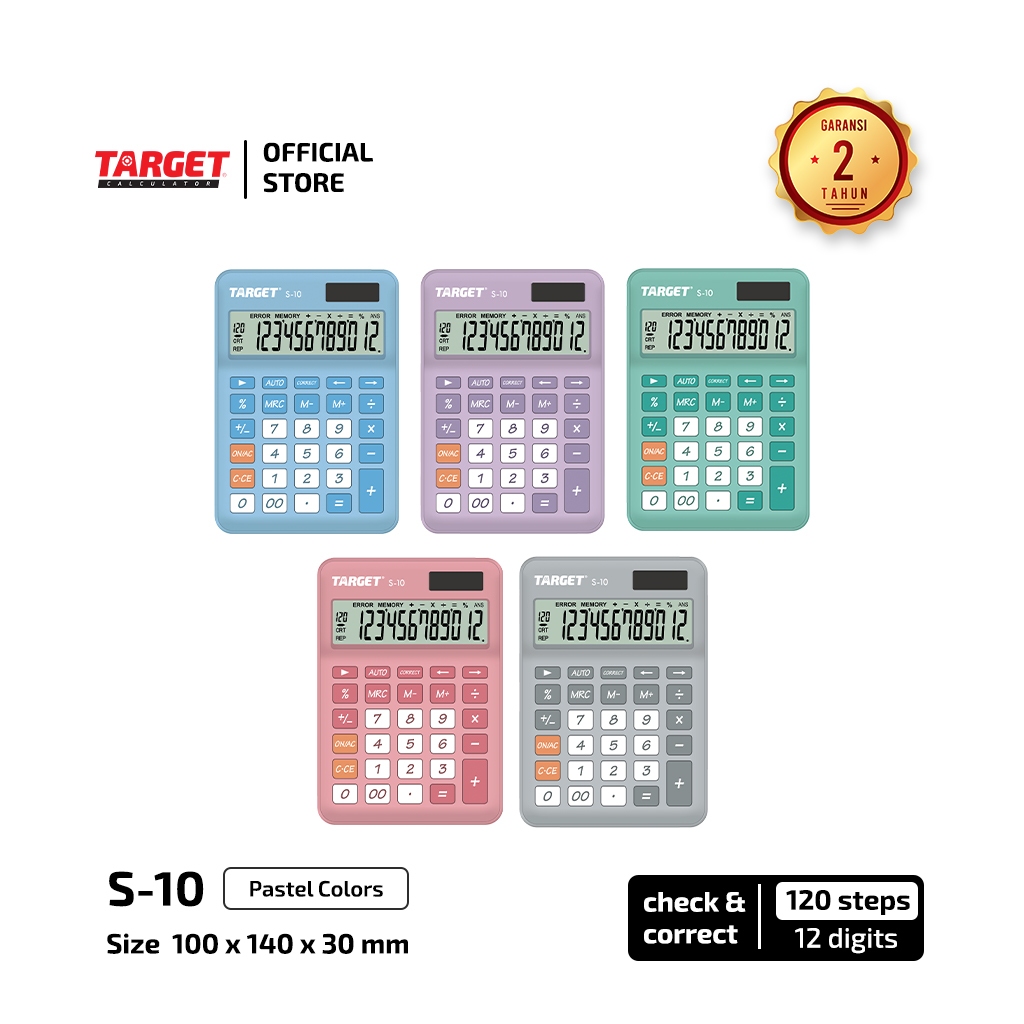 Jual Target S 10 - Dekstop Calculator - 12 Digit Pastel colors | Shopee ...
