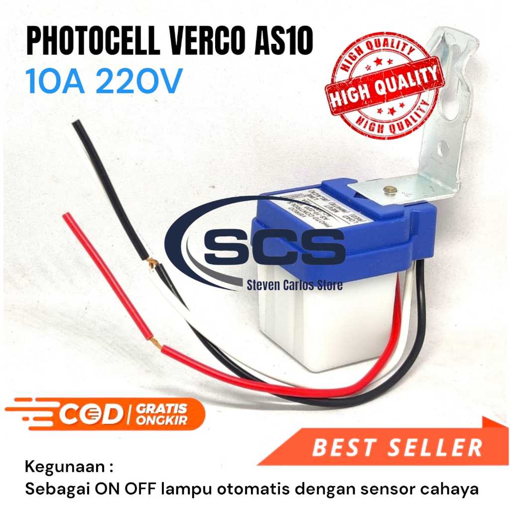 Jual Saklar Sensor Cahaya AS-10 AC-220V Lampu Otomatis Sensor Cahaya ...