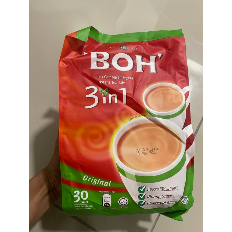 Jual BOH instant tea mix 3 in 1 original 30 sachet | Shopee Indonesia
