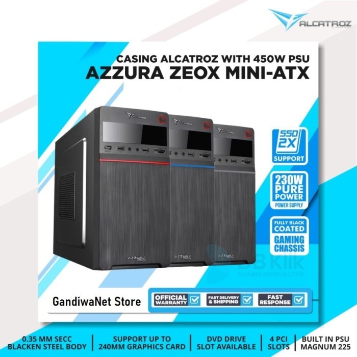 Jual Casing Alcatroz Azzura ZEOX Mini-ATX with PSU - Alcatroz ZEOX ...