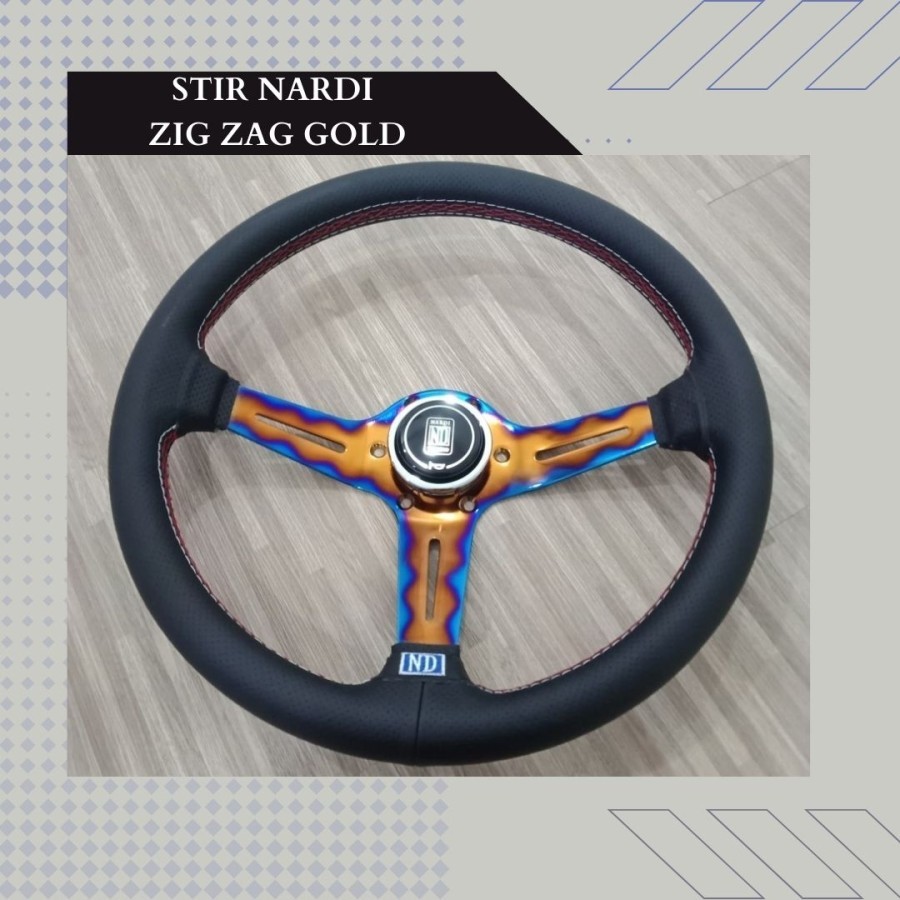 Jual Stir / Steer Nardi Burntype Zigzag warna Gold | Shopee Indonesia