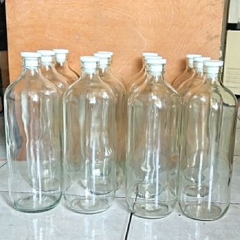 Jual Botol Kaca Bening/Botol Kaca Transparan/Botol Bensin/Botol Madu/Botol Jamu 1 Liter Murah ...