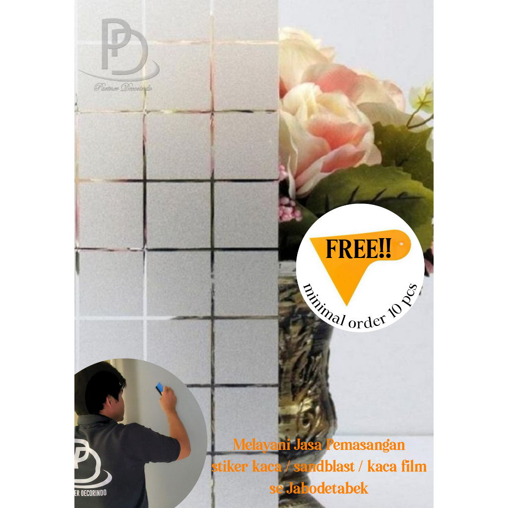 Jual Sticker / Stiker Kaca Film Sanblast Sandblast Sunblast motif Kotak ...