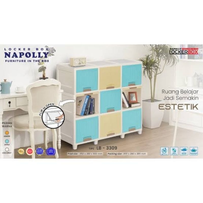 Jual Lemari Locker Box Napolly LB-3309 & LB-3206 (Apple) | Shopee Indonesia