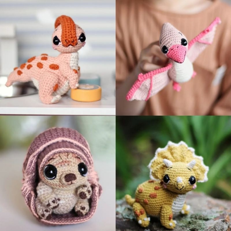 Jual Pola/Pattern Rajut Dino Amigurumi | Shopee Indonesia