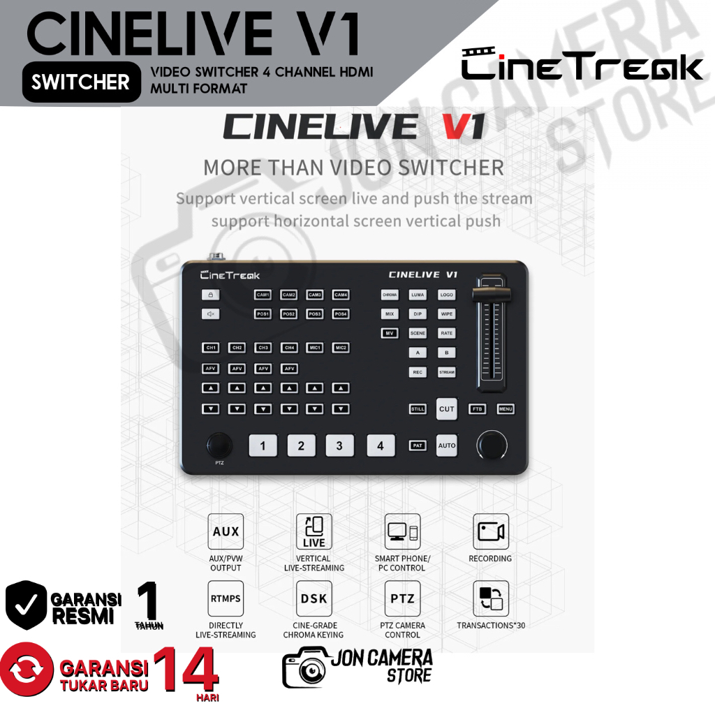 Jual Cinetreak Cinelive V1 Live Video Mixer Video Switcher Cinelve V1 ...