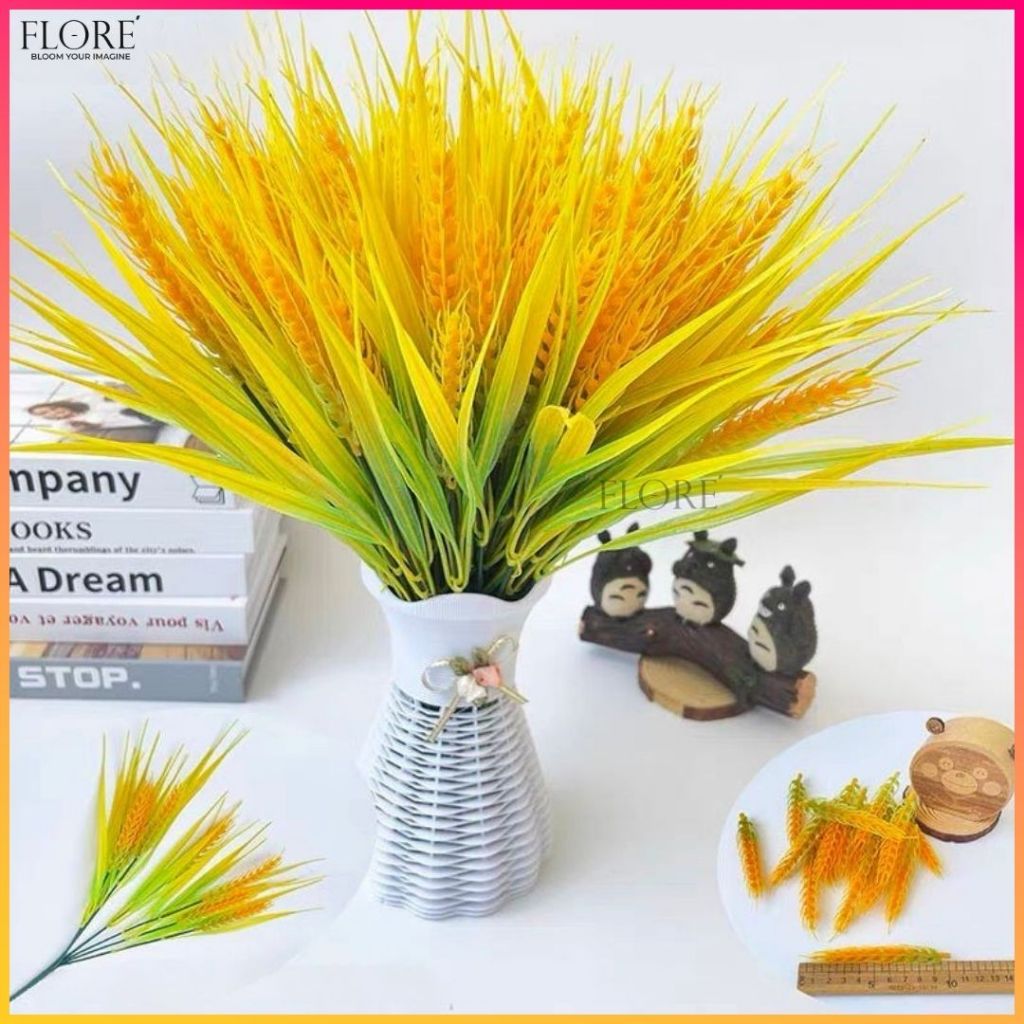 Jual Bunga Padi Emas/ Bunga Gandum Daun Dekorasi Artificial / Daun Padi Bunga Paddy Kuning ...