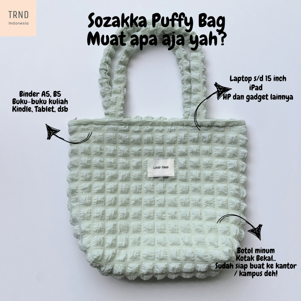 Jual Sozakka Puffy Bag - Tote Bag Puffy Selempang Wanita Tote Bag ...