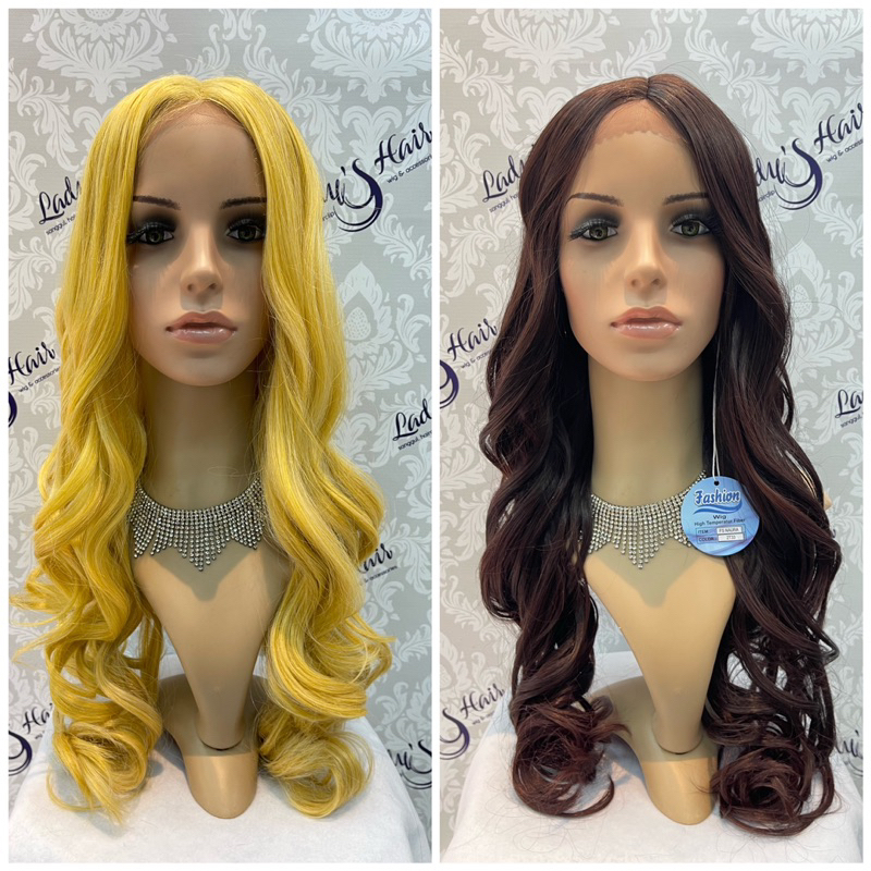 Jual wig rambut palsu wanita lace front model ikal panjang belah tengah ...