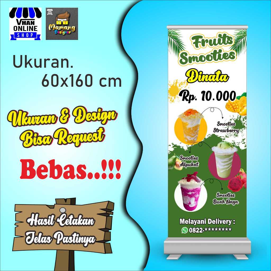 Jual Cetak Spanduk Dan Banner Jualan Smoothies Fruits, Buah Kocok ...
