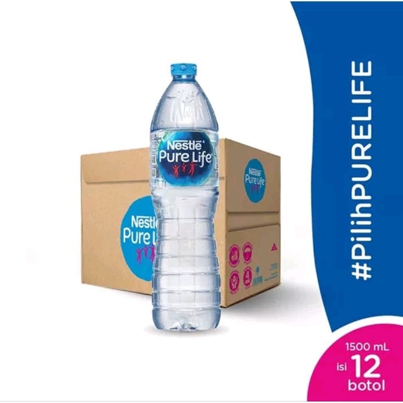 Jual Nestle Pure Life Air Mineral Botol 1500 ml (isi 12 Botol) | Shopee ...