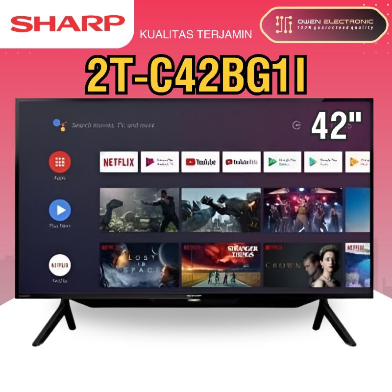 Jual SHARP 2T-C42BG1i Smart Android LED TV 42 Inch Full HD Digital Wifi 2T C42BG1i | Shopee ...