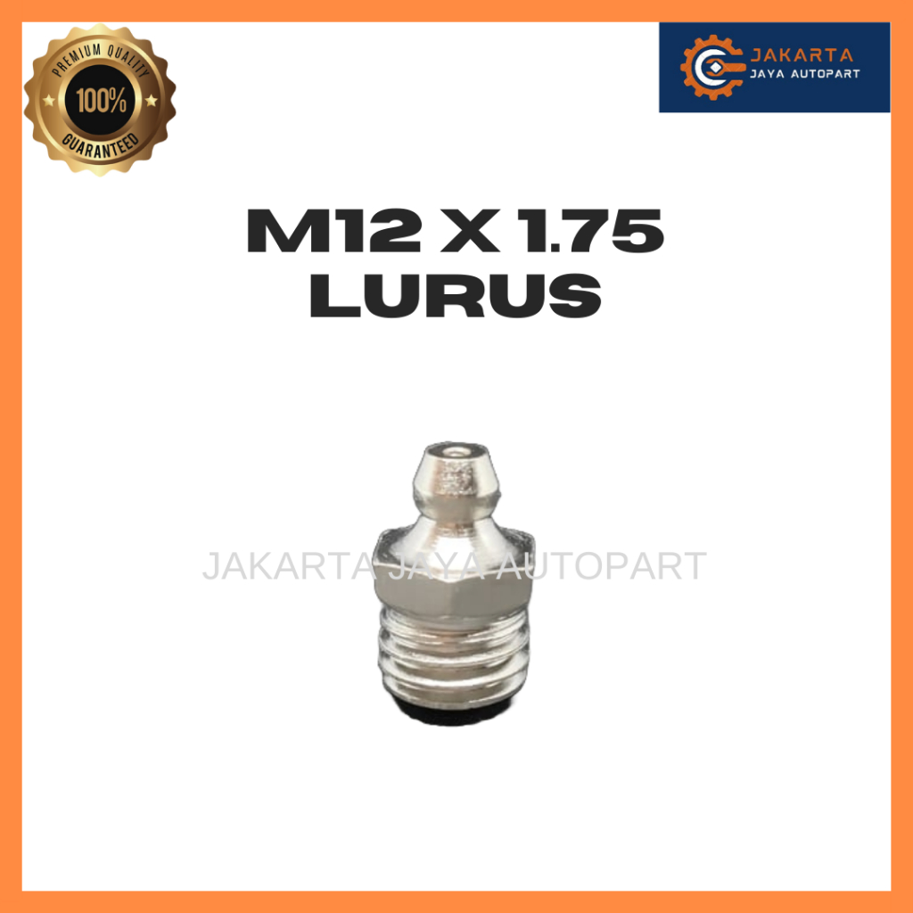Jual NIPPLE GREASE LURUS M12*1.75 NEPEL GREASE M12*1.75 NEPEL STEEL ...