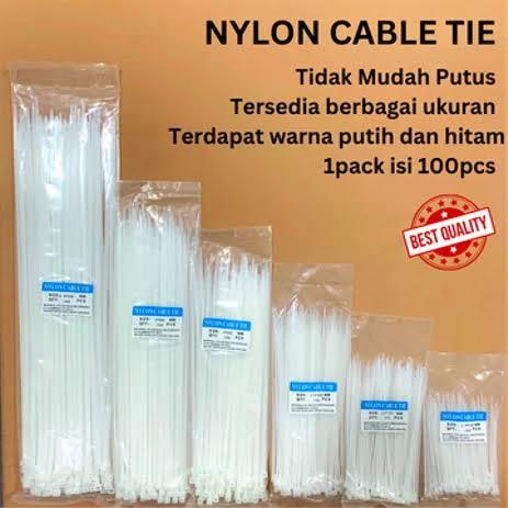 Jual Kabel Tali TIs-Ties Nylon Putih 10cm/15cm/20cm/25cm/30cm 1Pack 100pcs | Shopee Indonesia